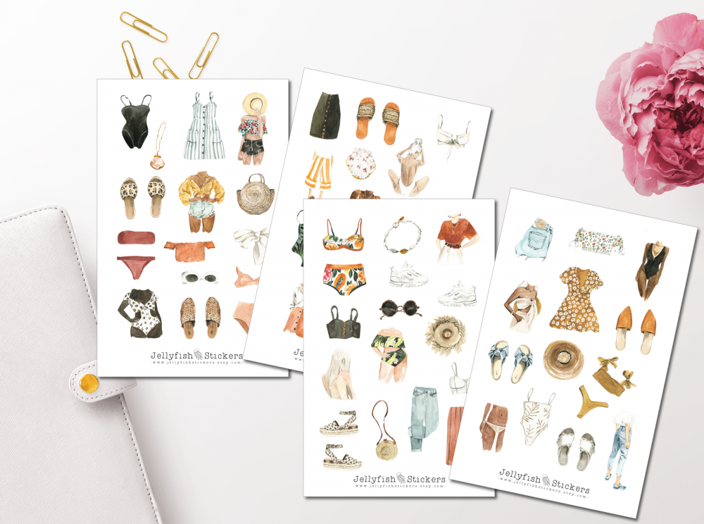 Jellyfish Stickers - Sommer Mode Sticker Set