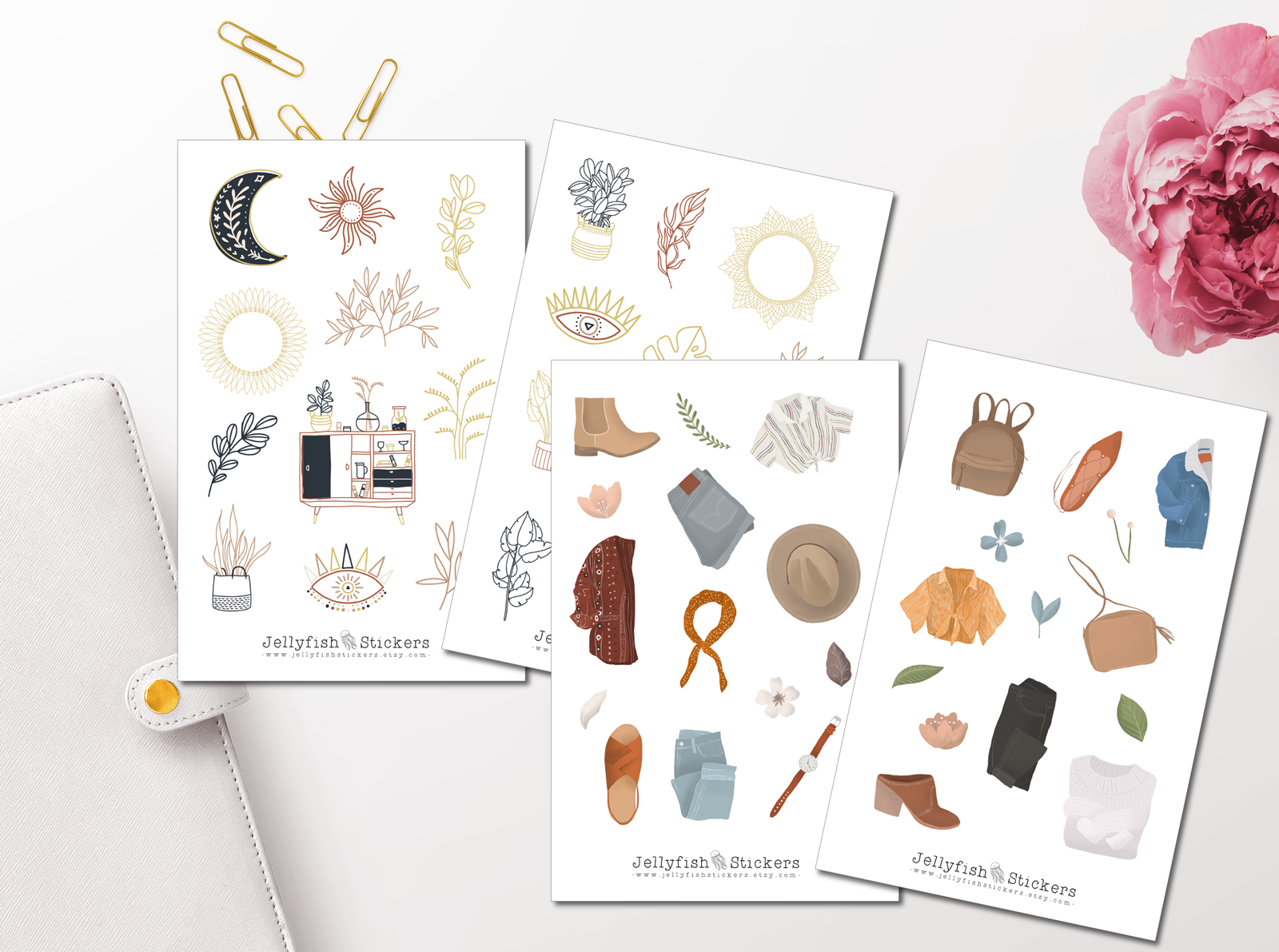 Jellyfish Stickers - Boho Sticker Set