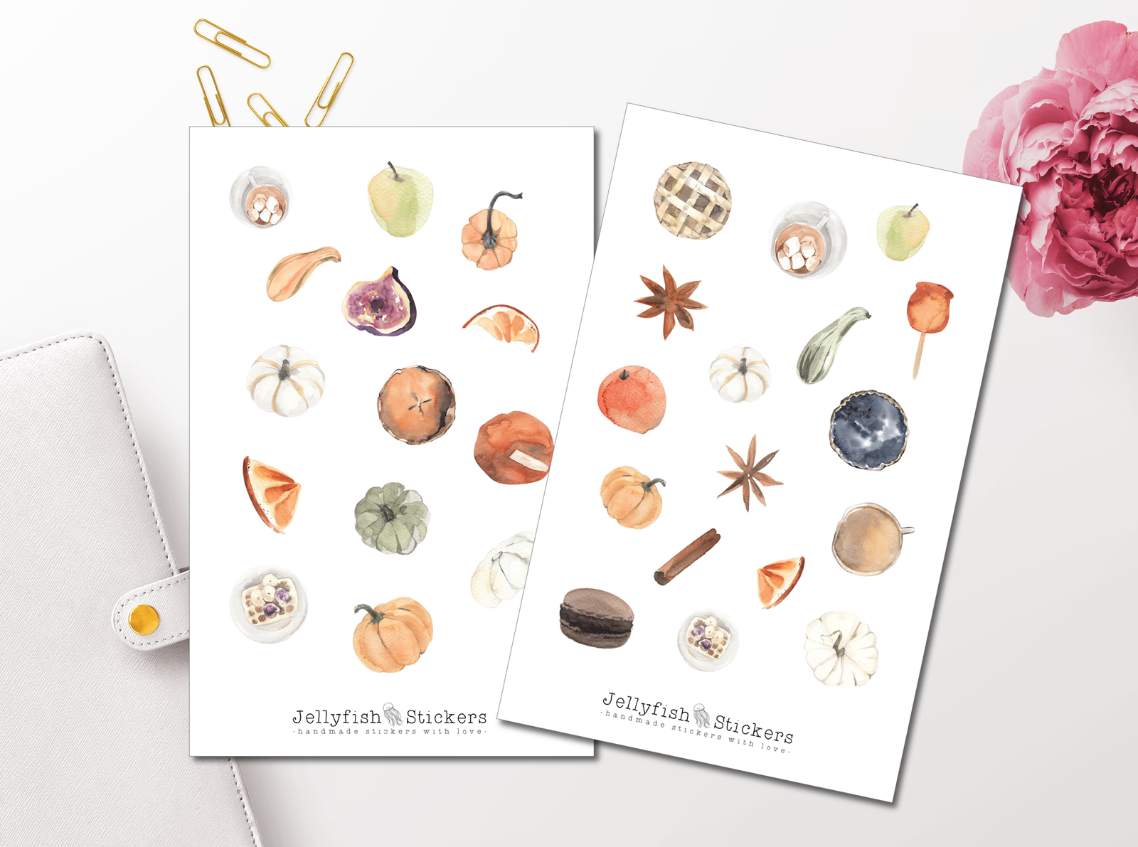 Jellyfish Stickers - Herbst Essen Sticker Set