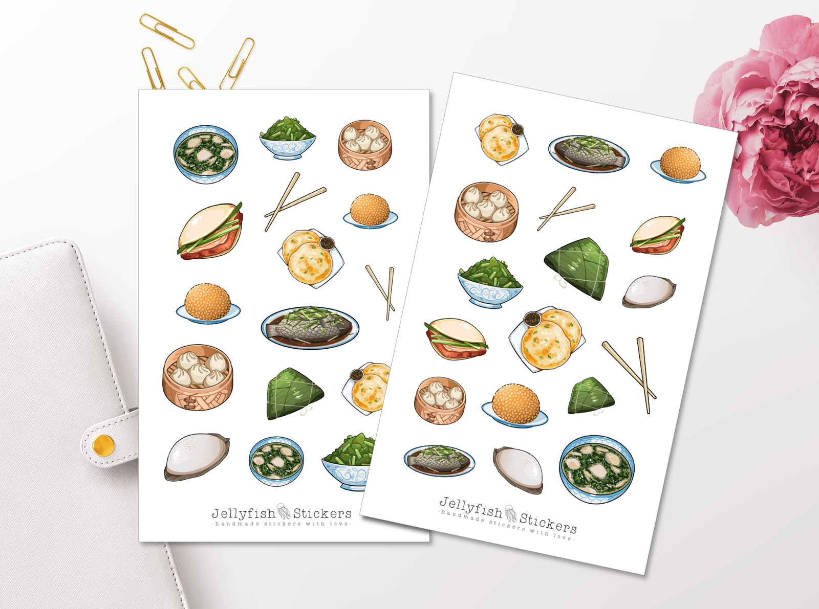 Jellyfish Stickers - Chinese Food Sticker Set