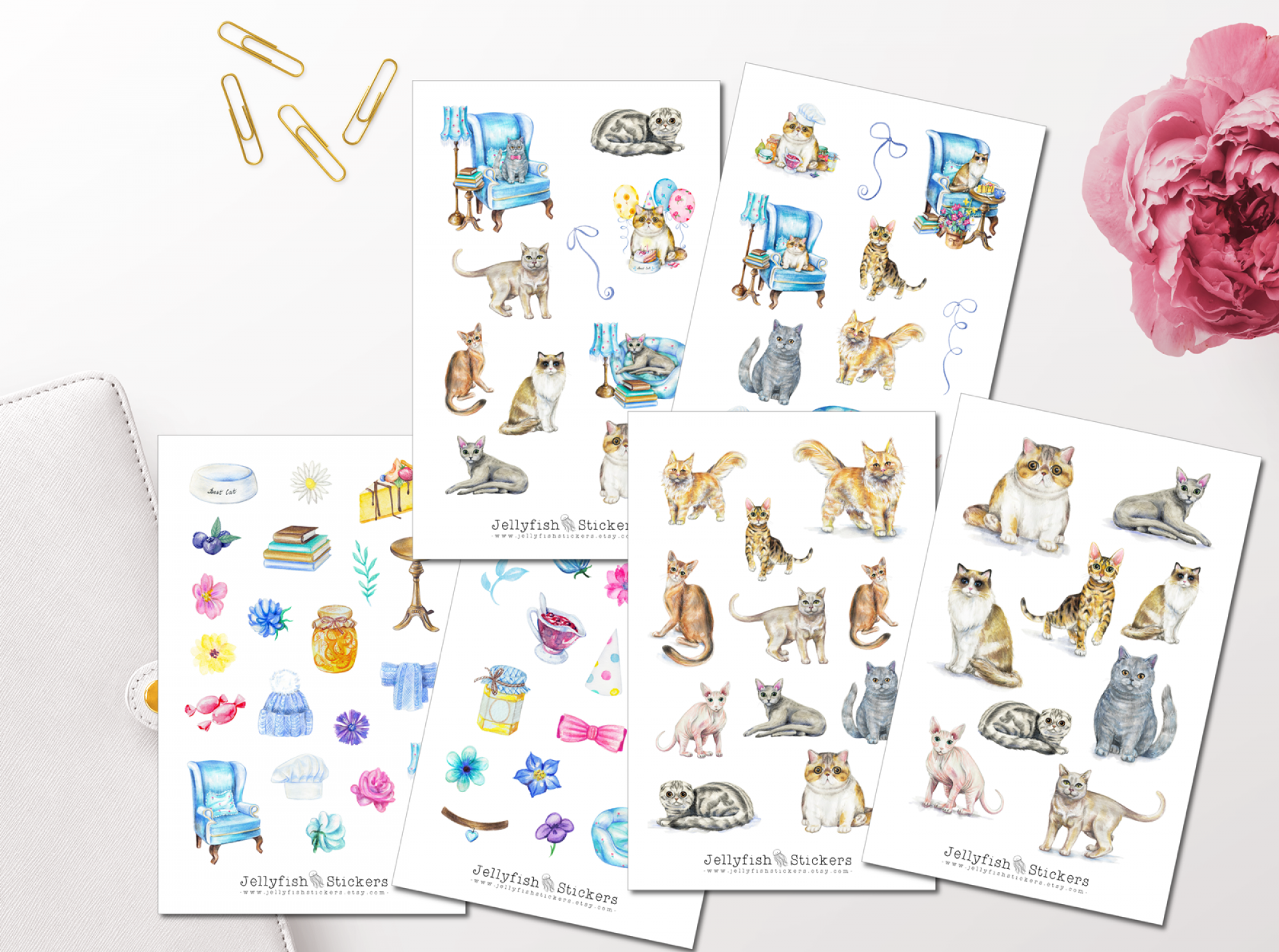 Jellyfish Stickers - Katzen Sticker Set