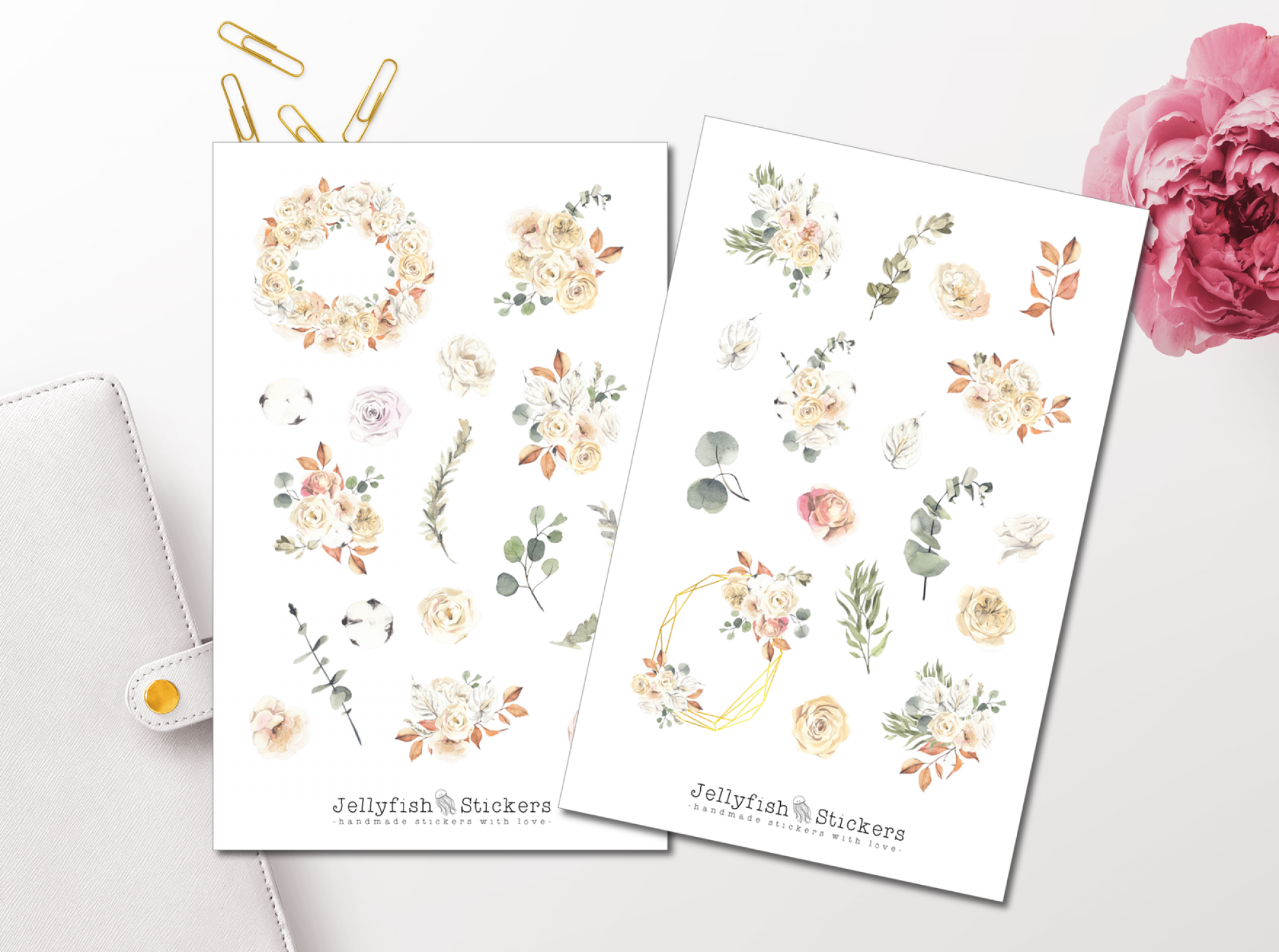 Jellyfish Stickers - Herbst Blumen Sticker Set